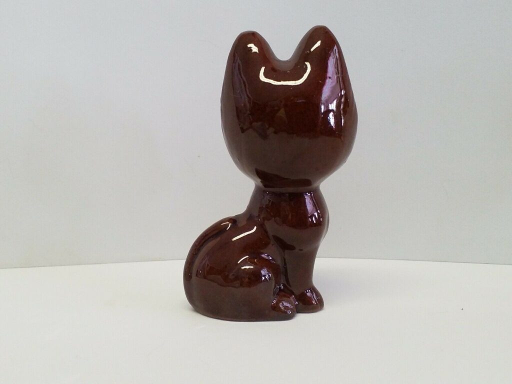 VINTAGE REDWARE Pottery Cat/kitten With Red Ears, Nose Mouth JAPAN On ...
